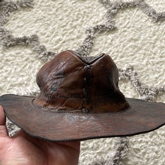 Accessories | Leather Hat From Peru | Poshmark